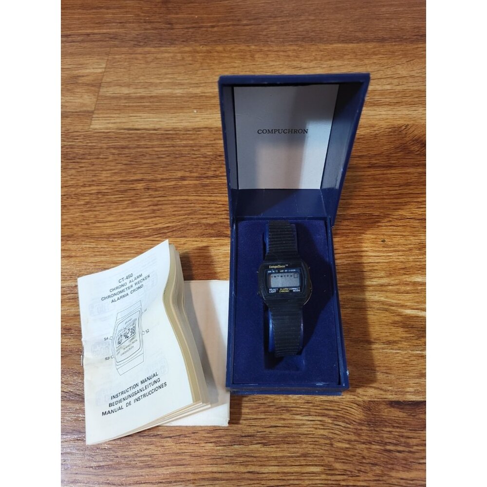 Vintage Compuchron Black Plastic Ct-450 Watch Chrono … - Gem